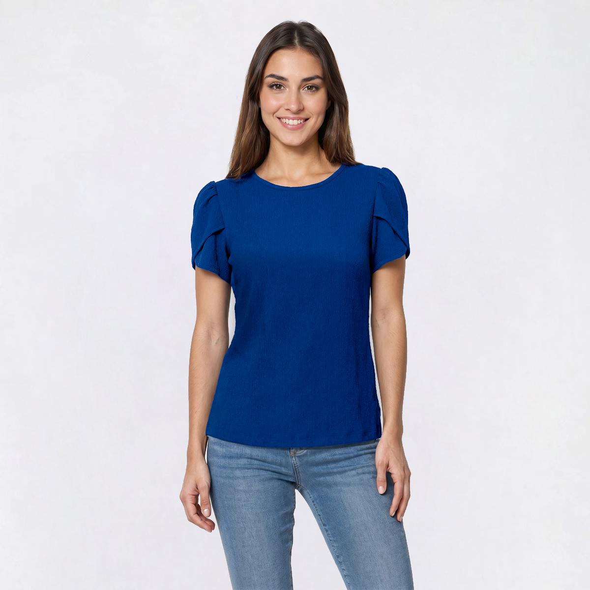 Click here for Petite AK Anne Klein Short Tulip Sleeve Textured B... prices